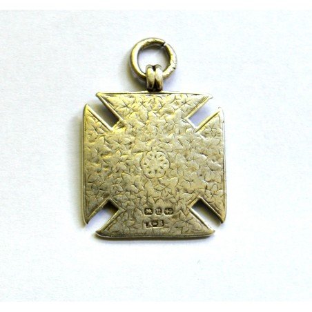 Veche decoratie masonica cruce malteza Anglia 1894, argint marcat ...