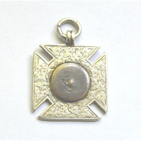 Veche decoratie masonica cruce malteza Anglia 1894, argint marcat ...